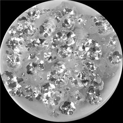 Белые блестки цветок сливы isequins 6 мм/8 мм/10 мм 10mm 200pcs 10g, Clear Crystal