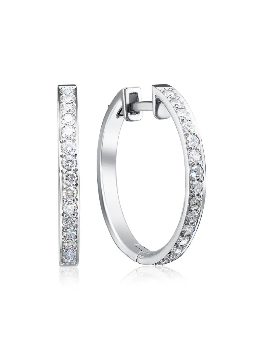 Серьги конго, 585 проба, бриллиант