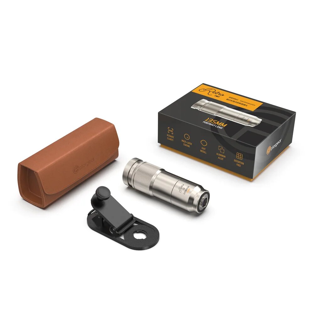 Телеобъектив Fotorgear 135 мм с Т-образным креплением для мобильного телефона для портретной съемки Телеобъектив 135 мм для мобильного телефона для iPhone Android