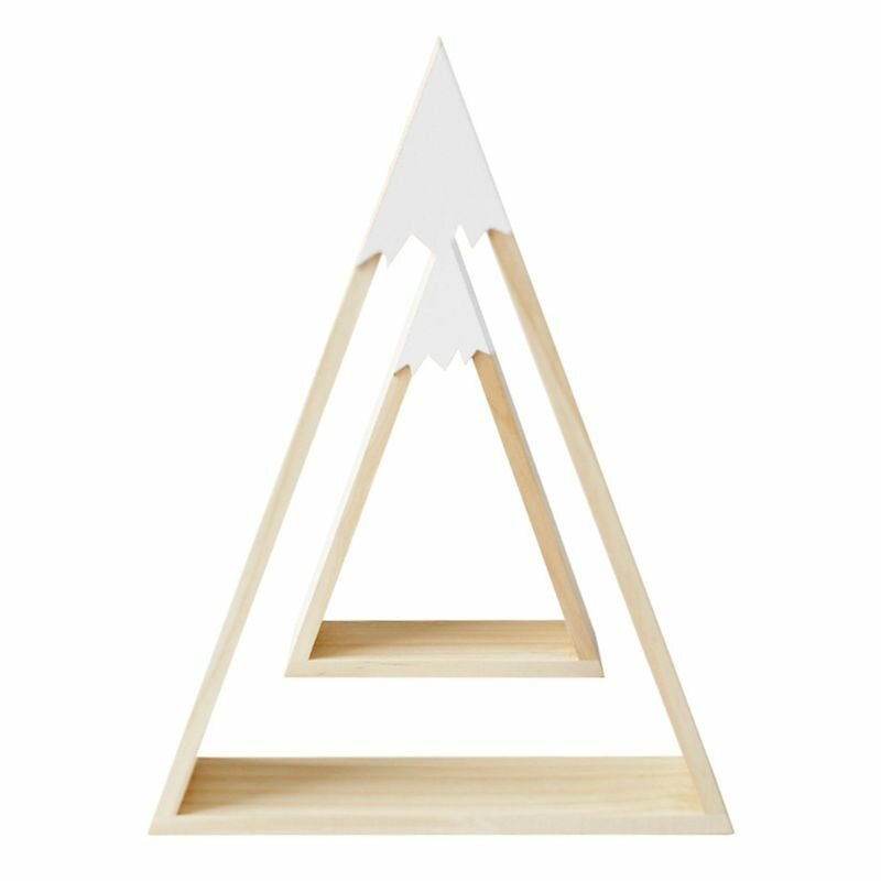 Деревянная полка для хранения в скандинавском стиле, треугольная суперпозиция, настенная подвесная полка, украшение для детской спальни