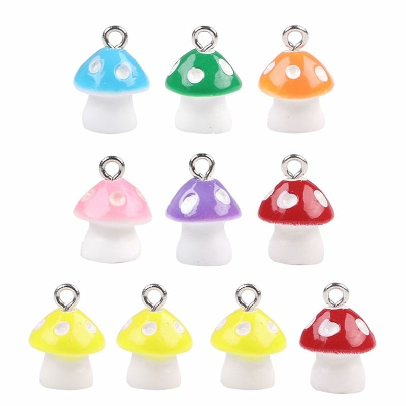 1 упаковка из 10 штук, подвеска-гриб смолы-случайное смешивание цветов