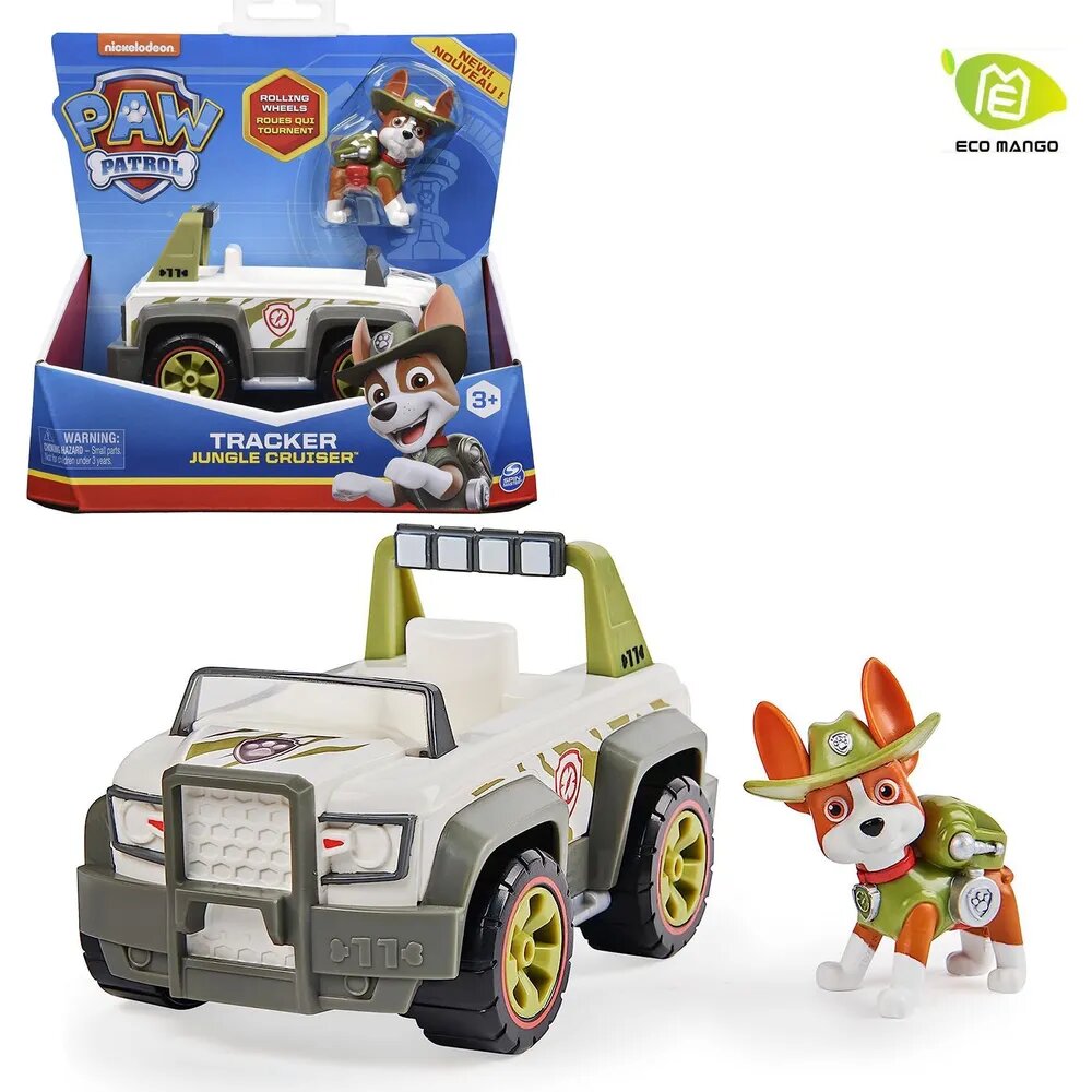 Paw Patrol Автомобиль Следопыта "Круизер по джунглям" с коллекционной фигуркой, Длина 14 см