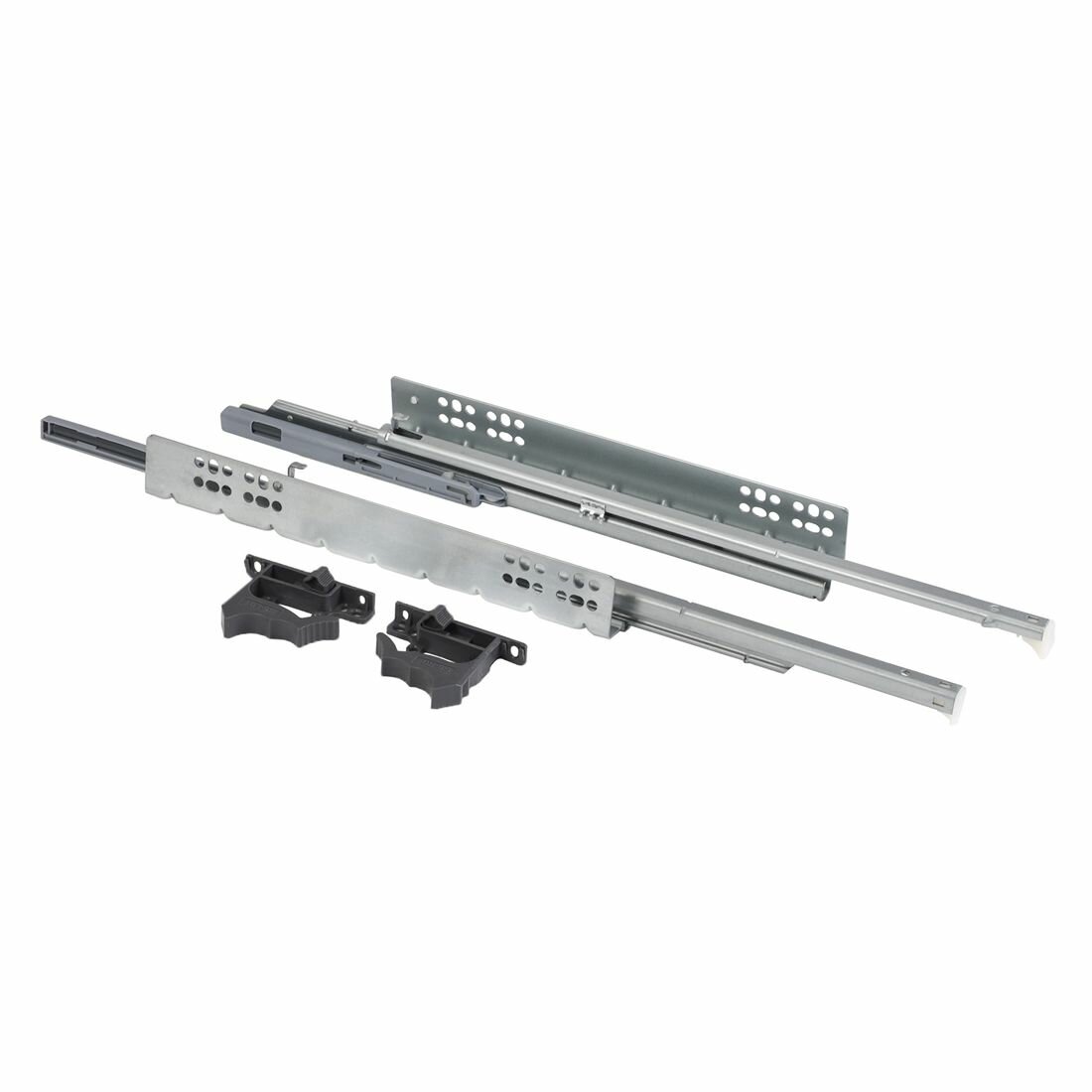 Направляющие для выдвижных ящиков скрытого монтажа L-300 (мин. глубина корпуса 333мм) с доводчиком ДСП до19mm с замками AKS QType полное выдвижение