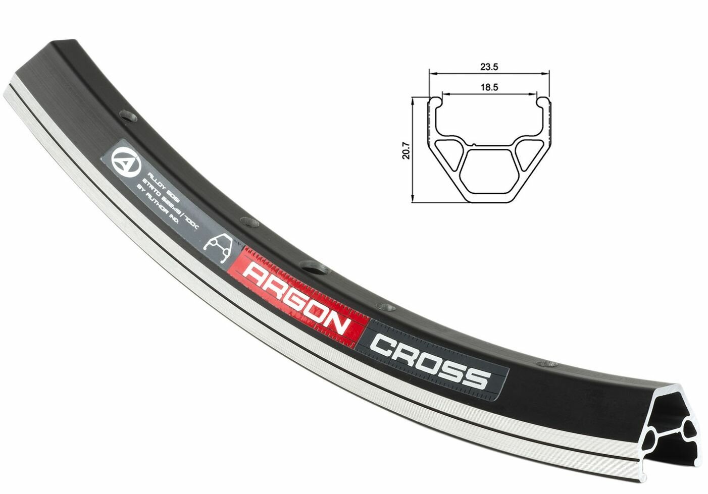 Обод для велосипеда 28 Author Argon X7 Cross. 32 отверстия, двойной, для ободных тормозов