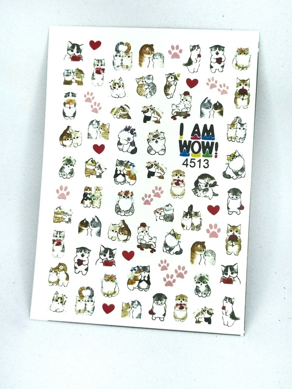 Наклейки для ногтей слайдеры водные маникюрные, милые котики