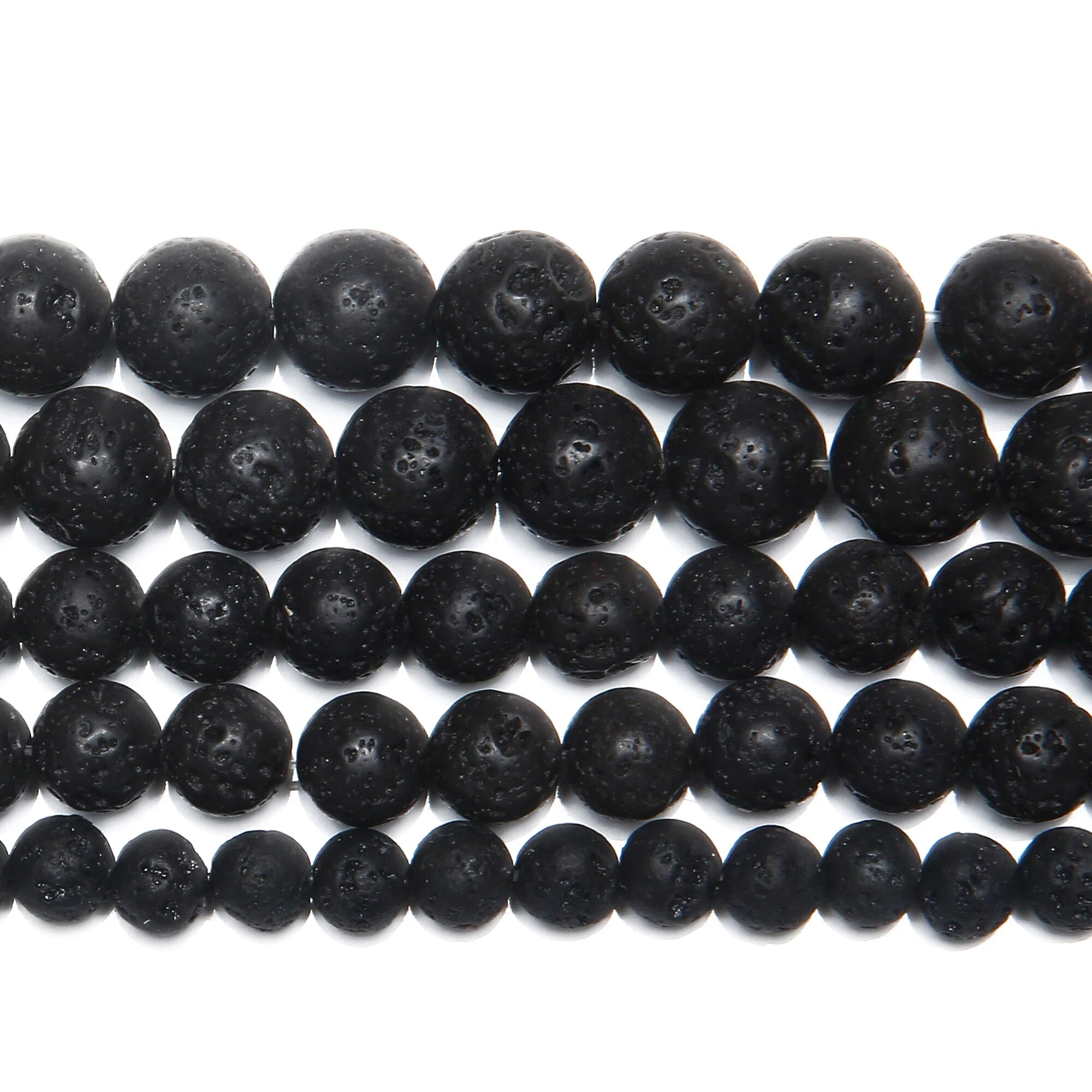 Бусины вулканической лавы черные 10мм, 36-38 шт. Tony and Beads 15"