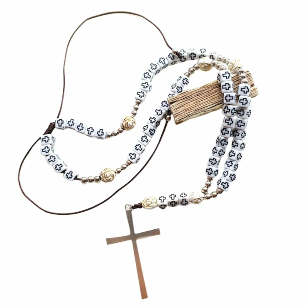 Ожерелье из четок с квадратным крестом в стиле хип-хоп на 1 нитке-4 стиля