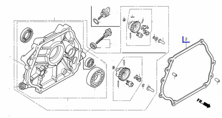 Уплотнение крышки корпуса двигателя Honda GX240/GX270; Артикул Honda: 11381ZE2801 (Оригинал)