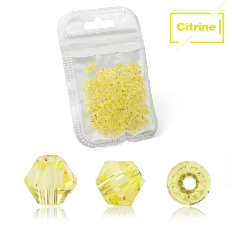Бусины хрустальные Citrine 4 мм QIAO