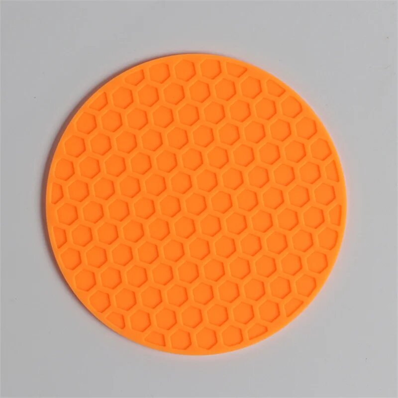 Силиконовые круглые коврики для чашек, набор из 1 штуки Оранжевый, 10cm, Orange
