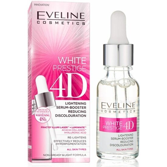 Сыворотка-бустер для лица Eveline White Prestige 4D освежающая, 18 мл