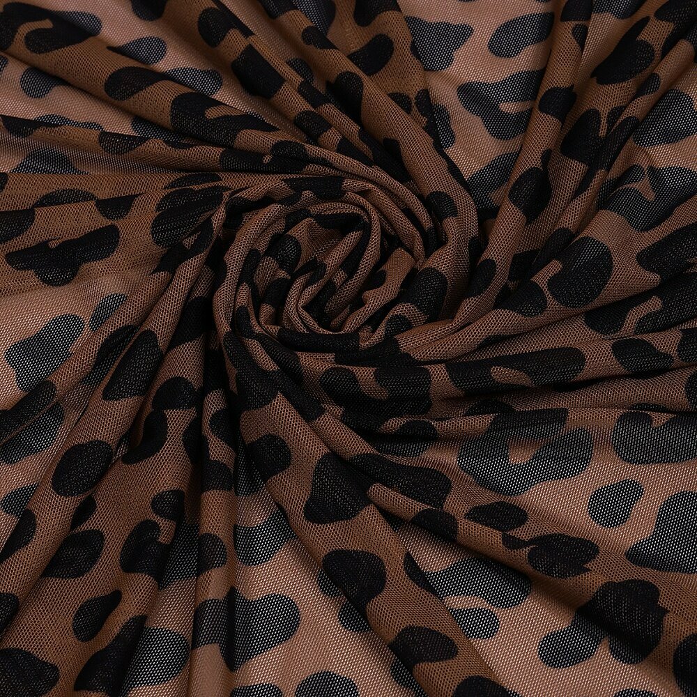 Сетка эластичная Kruzhevo 100 г/м2, принт Ягуар, ширина 160 см, упаковка 3 м