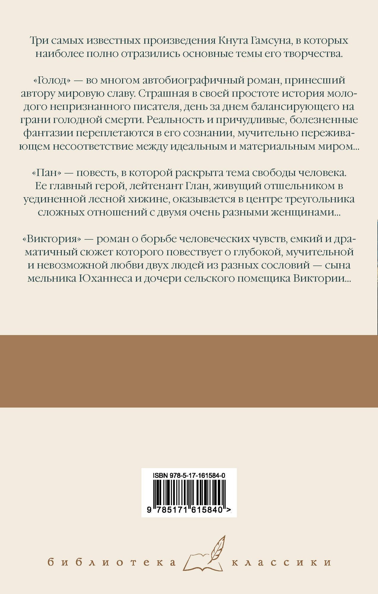 Голод. Пан. Виктория (Кнут Гамсун)