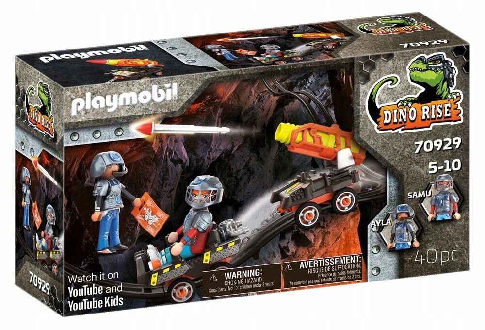 Конструктор Playmobil Dino Rise - Шахтная тележка Dino с ракетой - Плеймобиль Динозавры 70929
