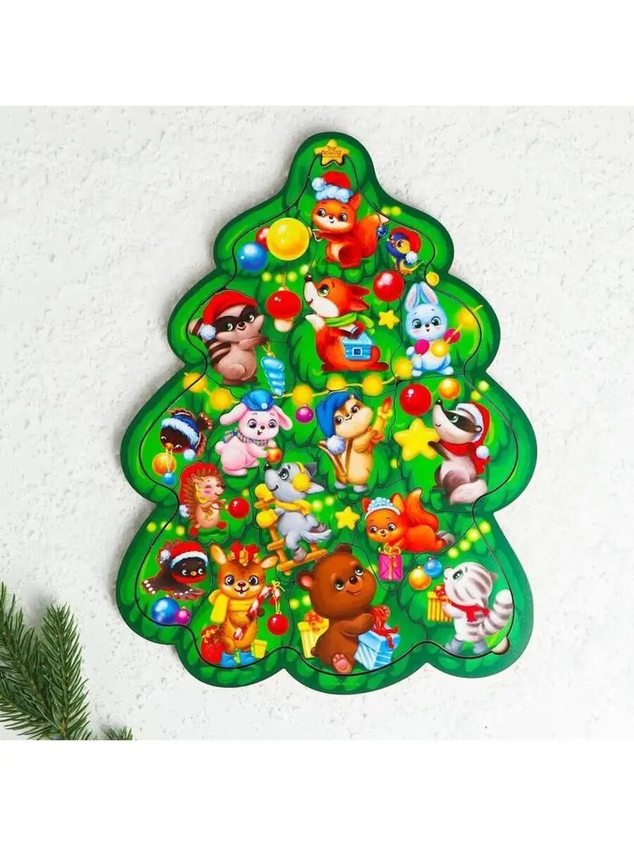 Новогодний пазл - головоломка «Нарядная ёлка»