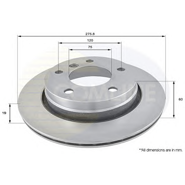COMLINE ADC1704V (1526686 / 34211162315 / 34211165211) диск торм BMW (БМВ) 3 series 95 - (с покрытием)