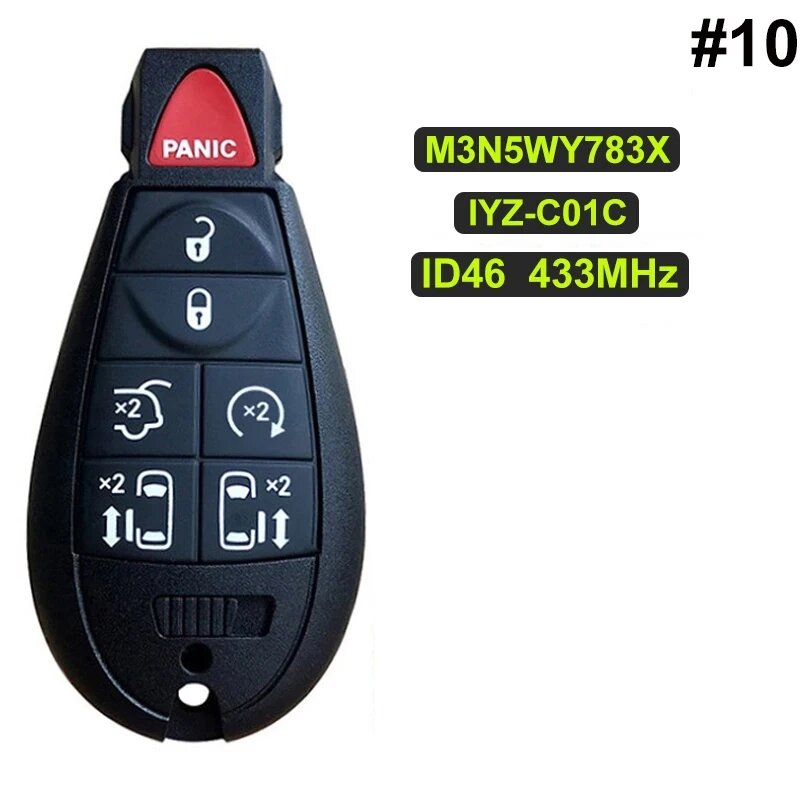 Безключевой ключ для Chrysler Dodge Caravan Jeep Grand Cherokee 2011-2019 годов, умный Автомобильный ключ M3N5WY783X 5026591AK, флэш-чип 433 МГц 46 10, No Keyless Go