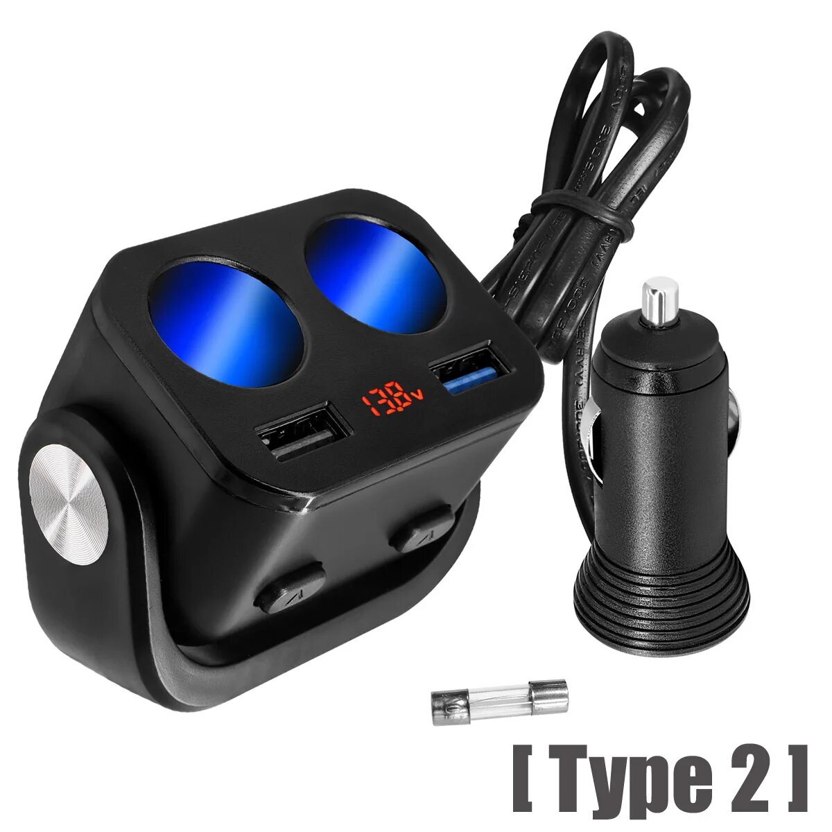 Автомобильный прикуриватель, удлинитель, кабель USB QC3.0, адаптер питания для быстрой зарядки, вилка для телефона, ipad, зарядное устройство, разветвитель, розетка