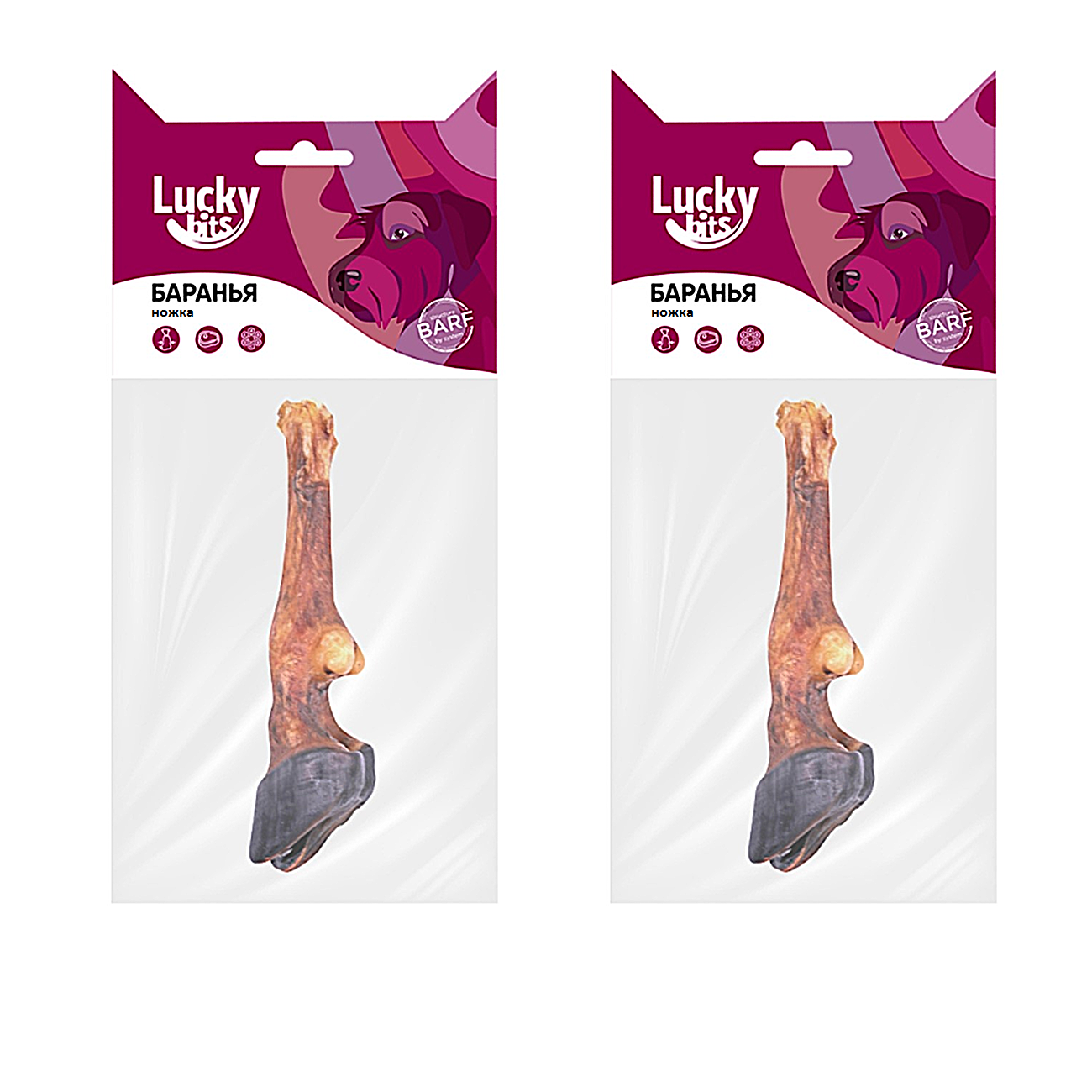 Lucky bits Баранья ножка лакомство для собак всех пород 80г (2штуки)