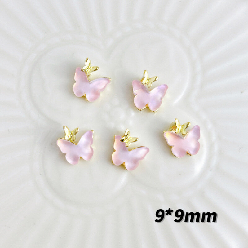Мини-бабочка "Butterfly Nail Art", для украшения ногтей, розово-золотая