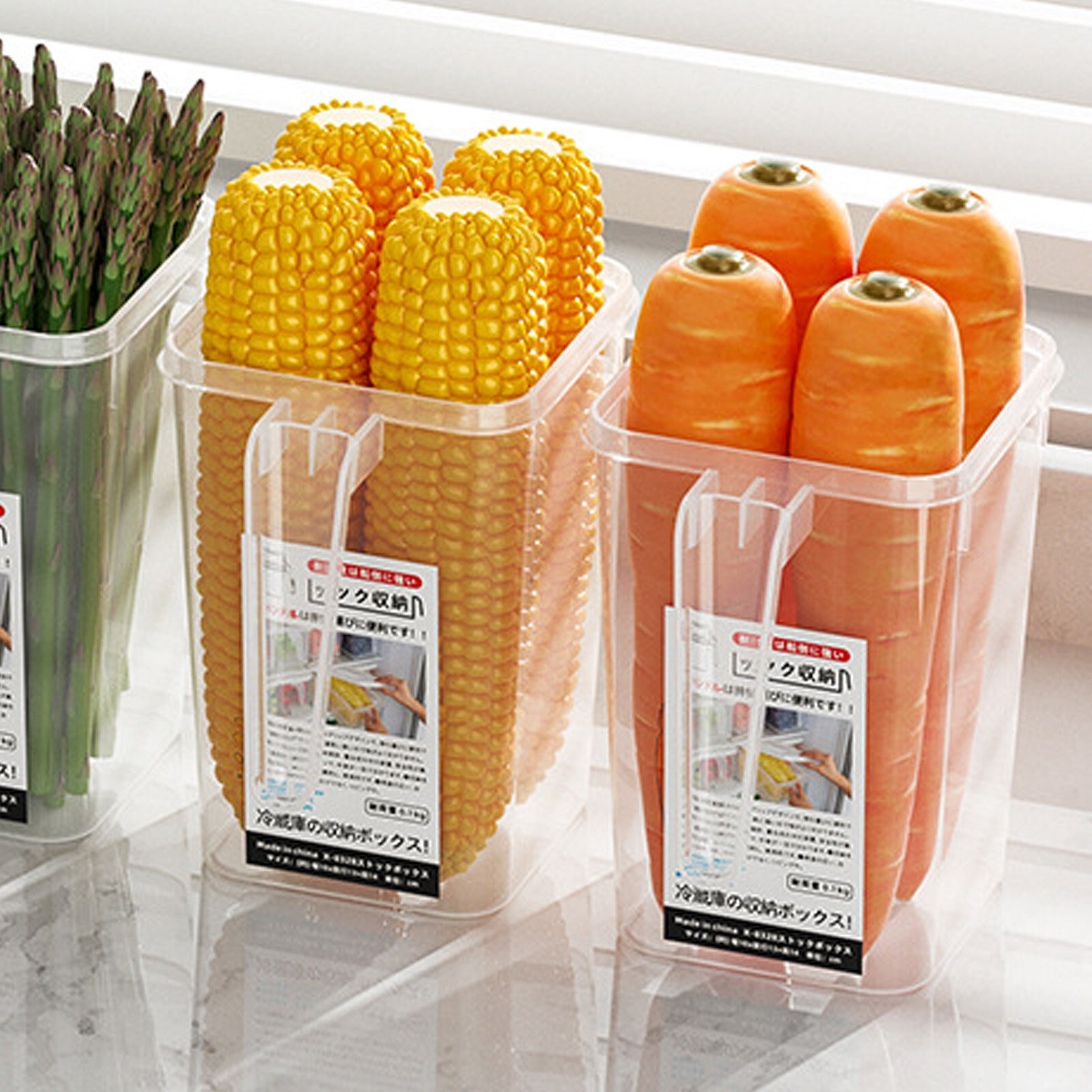 Ящик для хранения боковой двери холодильника, прозрачный органайзер для овощей и яиц, дверной органайзер для холодильника, контейнер с крышкой для кухни