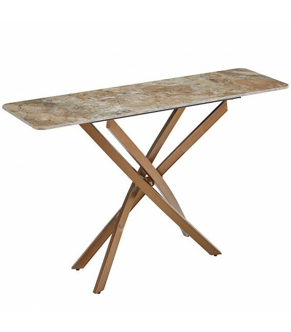 BS-630 Стол консольный Senafe, 120х35х76, керамич. столешница, основание металл Античная Бронза