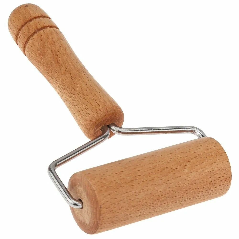 Скалка-валик КНР для раскатки теста, дерево, 11,2х4х4 см (18,7х11,2х4 см) на картоне