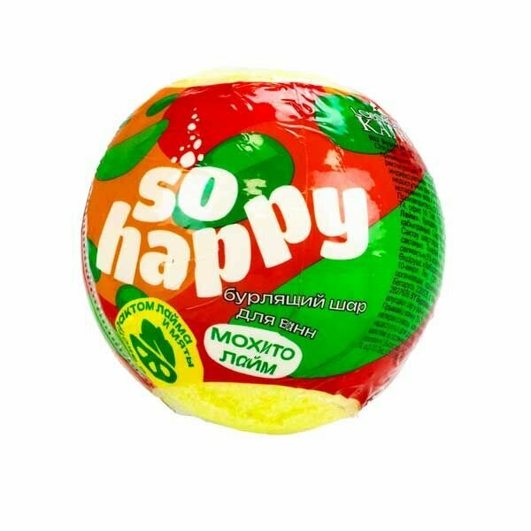Шар бурлящий Лаборатория Катрин SOHappy "Мохито Лайм" ароматизированная, 120 г