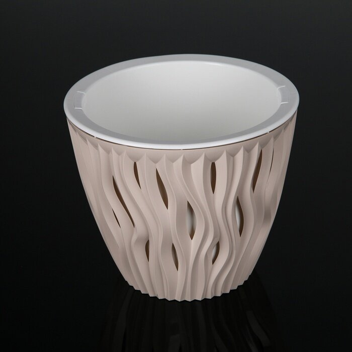 Кашпо со вставкой Sima-land "Вдохновение", 1,6 л, цвет пудровый