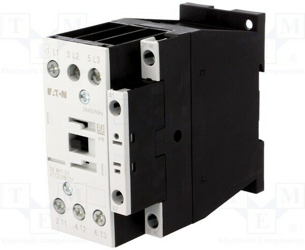 DILM17-01(24V50/60HZ) Moeller, Контактор 18 А, управляющее напряжение 24В (АС), 1 НЗ доп. контакт, категория применения AC-3, AC-4.