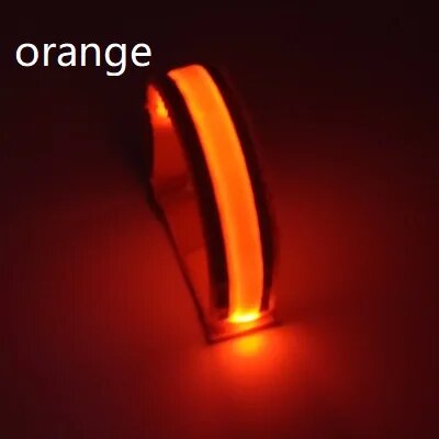 Светодиодные повязки на руку, мигающий оптоволоконный светящийся браслет, Оранжевый, Оранжевый