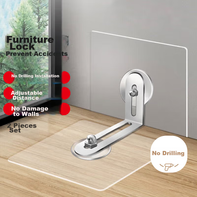 Chaojijiapin Furniture Anti-Tipping Stabilizer, No Drilling Required, Cabinet Anti-Fall Device, Shoe Cabinet And Wardrobe Connecting Fastener