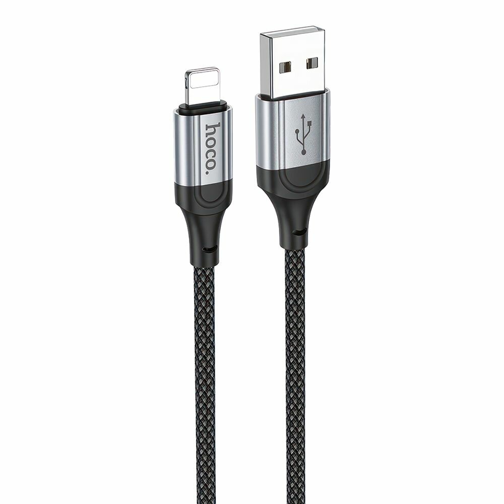 USB кабель Hoco X102 Fresh Lightning 8-pin, 2.4А, 1 метр, нейлон, черный