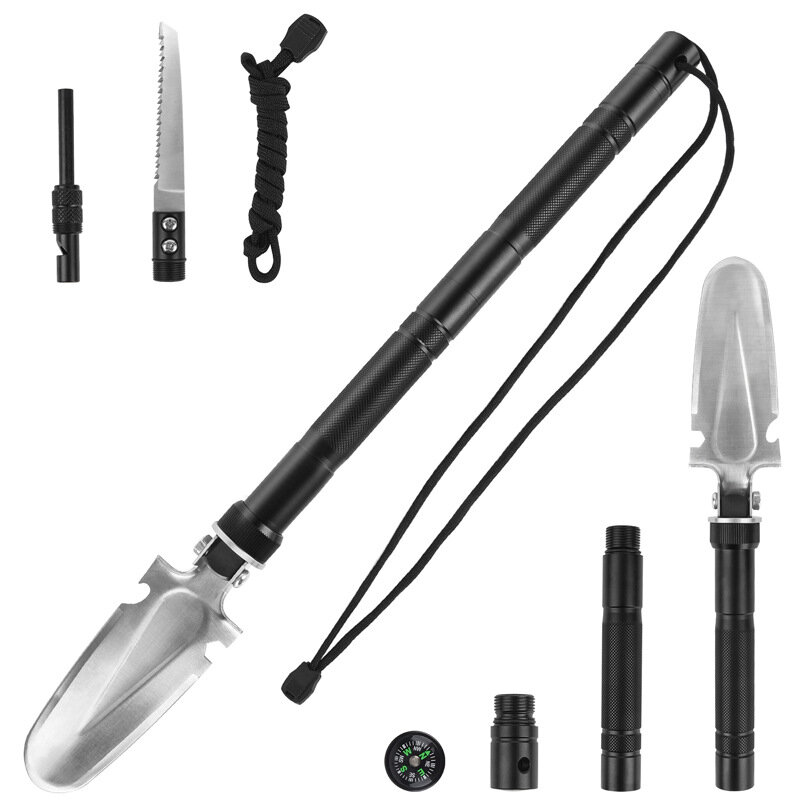 Лопата складная, многофункциональная, 8 в 1, черная