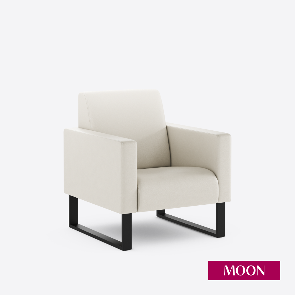 Кресло MOON 158 нераскладное, экокожа, цвет кремовый, 76*84*91, эксклюзивная высокоэластичная пена (UniqFoam).
