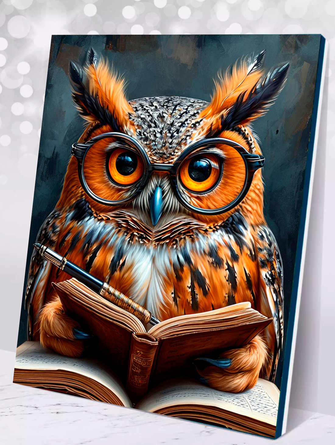 Картина по номерам "Ученая сова", хлопковый холст на подрамнике 40х50 см, акрил, 000 Art Hobby Home