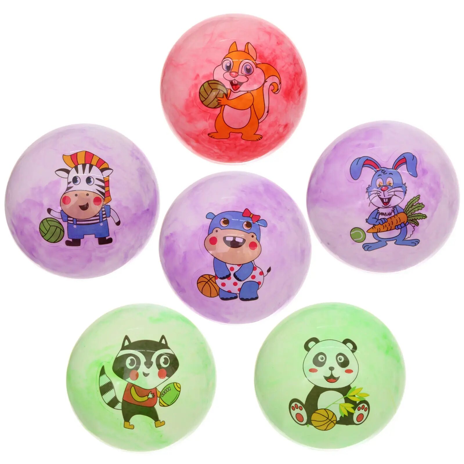 Мяч детский 22см 'Зверята с мячиком', латекс, цвета в ассортименте