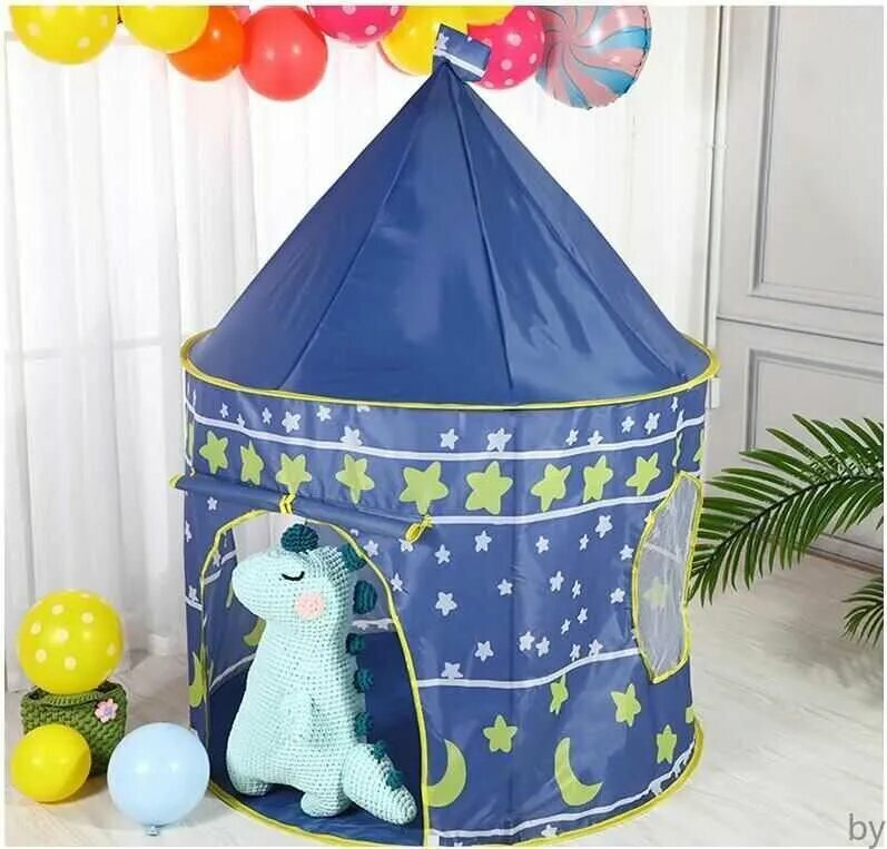 Палатка детская игровая Нет бренда, полиэстер, 1350х1050мм, синий