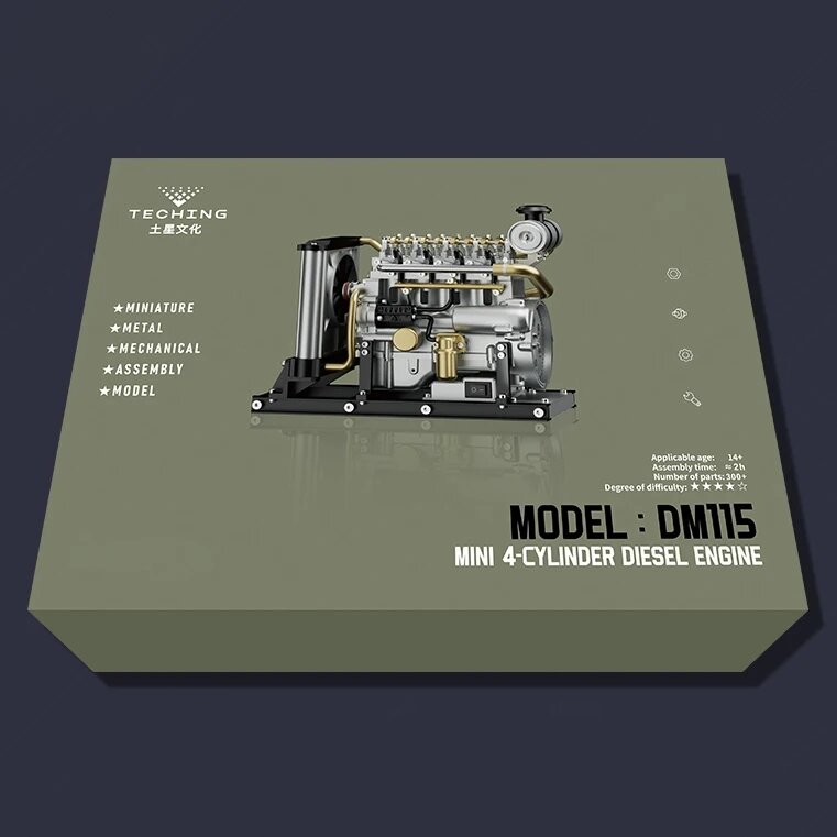 TECHING Мини-двигатель из металла 4 цилиндра