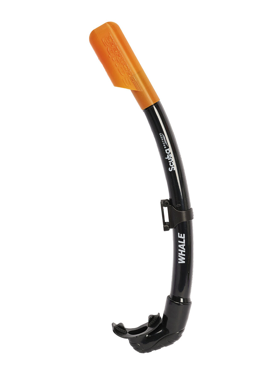 Трубка для плавания SCUBA BROTHERS WHALE BLACK, с клапаном, взрослая