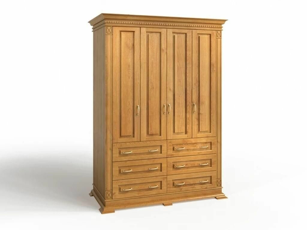 Шкаф Верди №215 из Массива сосны, 180х55х220 см, классический орех 2