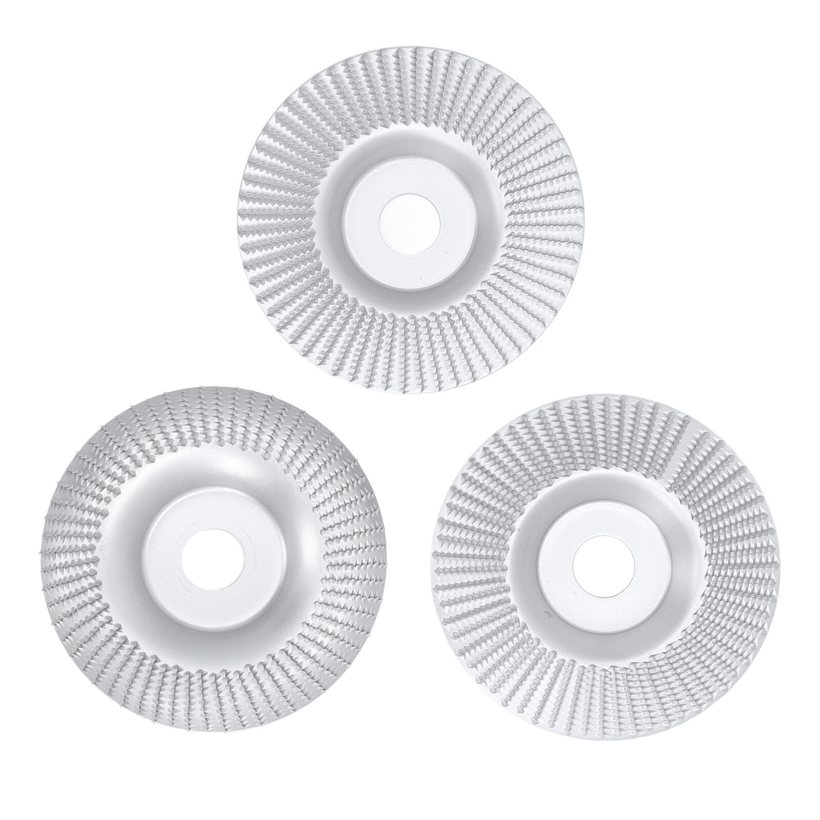 Набор из 3 шлифовальных дисков для резьбы по дереву, внешний диаметр 125 мм, внутренний диаметр 22 мм, плоский скос, изогнутая форма, для угловой шлифовальной машины 4 дюйма