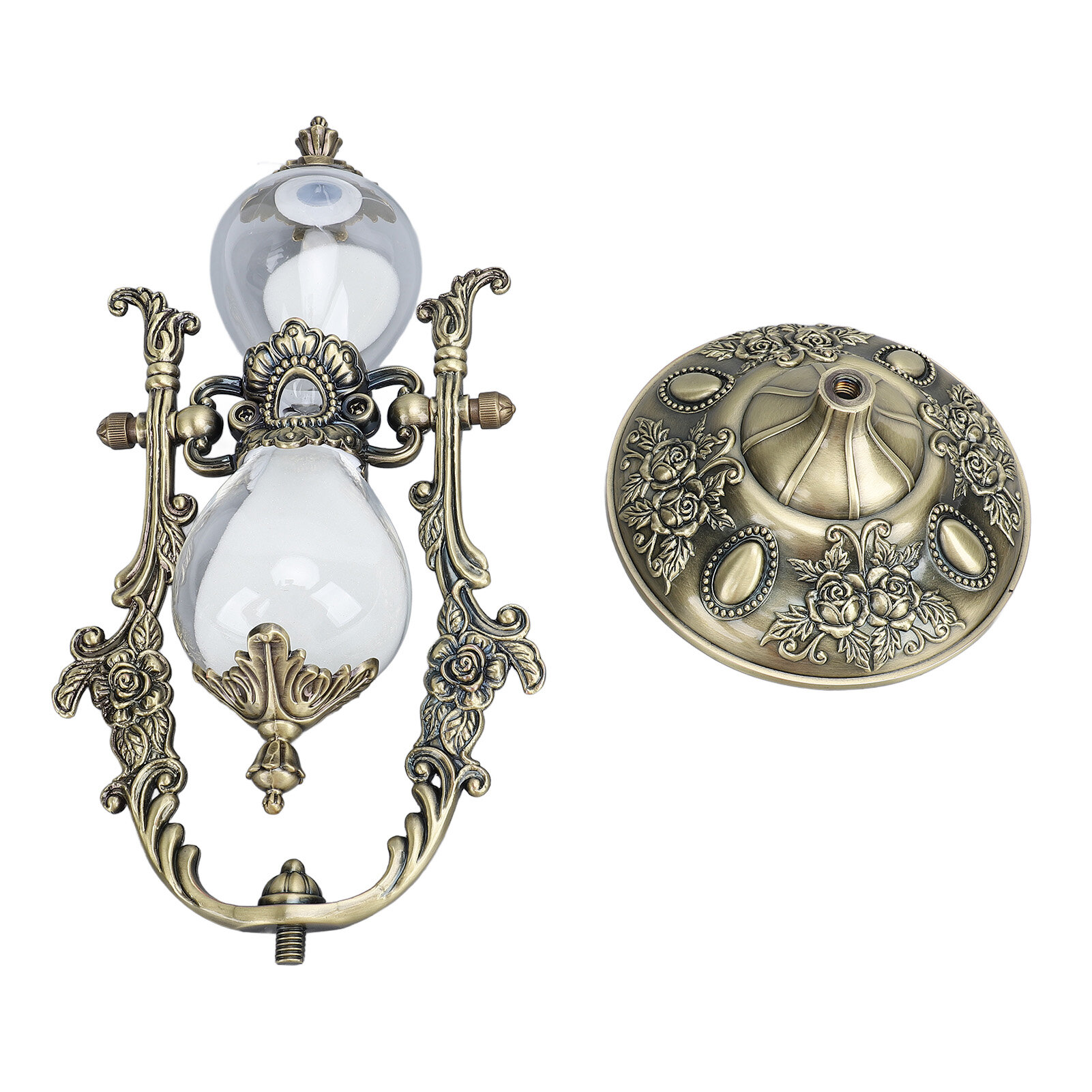 30-минутные песочные часы в античном металлическом стиле, винтажные гравированные песочные часы для дома, салона красоты, спа-салона, йоги, медитации, офиса, рабочего стола, медного цвета.