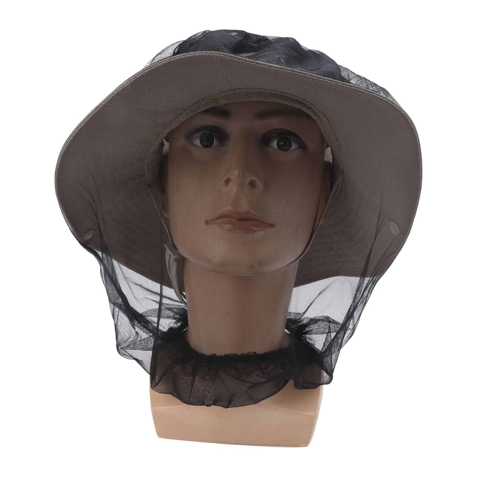 Нейлоновая защита от насекомых, москитная ночная рыболовная сеть, солнцезащитный крем, дышащая сетчатая крышка (черная)