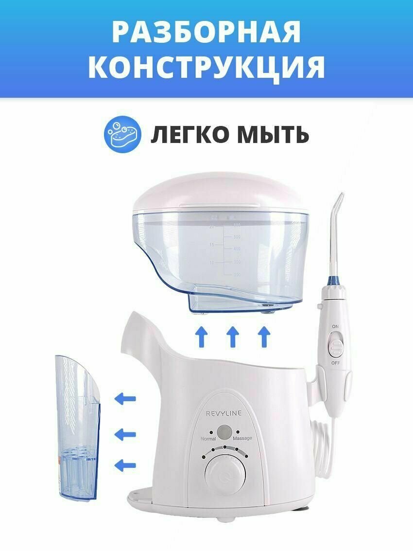 Ирригатор , 7 насадок, импульсный, от аккумулятора, ёмкость резервуара 600мл — фото 1