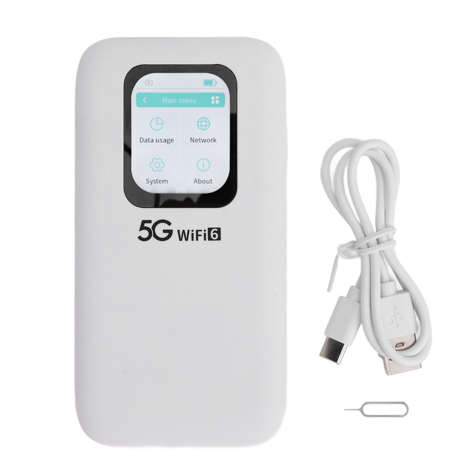 5G WiFi 6 Mobile Hotspot with Nano SIM Card Slot Connects Up To 16 Devices 2.01in Touch Screen Portable Device for Travel