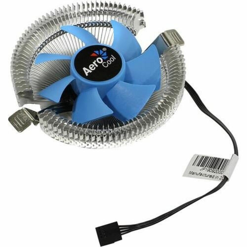 AeroCool Вентилятор Cooler Verkho I 90W 4пин, 775 1155, 12.2 - 29.7дБ, 1200 - 2500об мин, Al PWM Clip