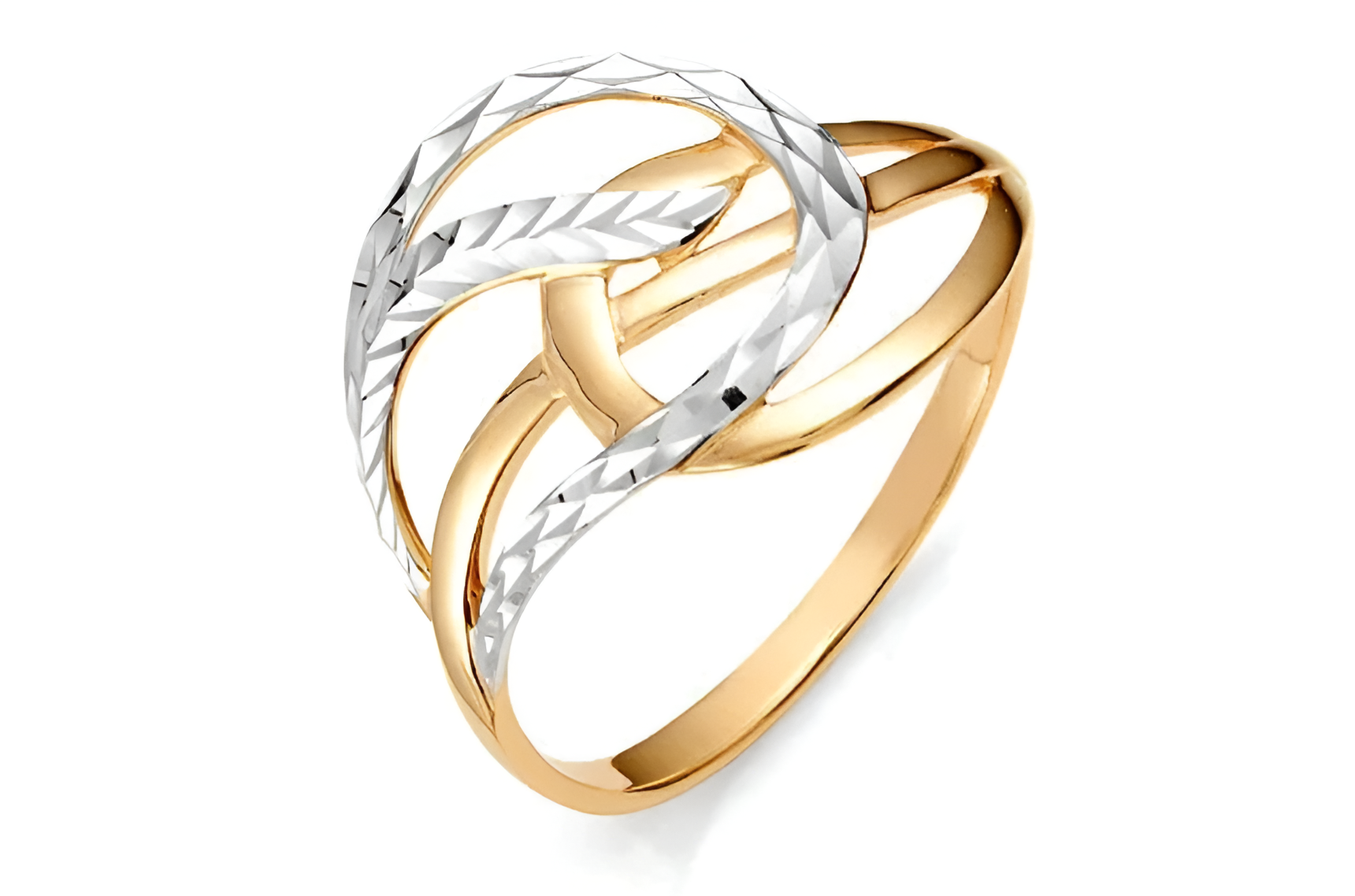 Кольцо широкое, на фалангу, красное золото, 585 проба, родирование, гравировка