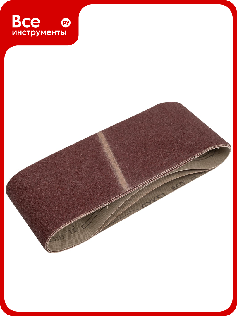 Лента шлифовальная 100x610 мм, А60 (14А 25/Р60), 3 шт Tsunami D761A1006100060, абразивный