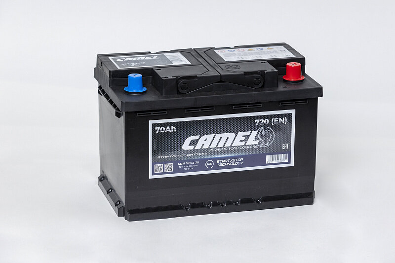 Аккумулятор автомобильный CAMEL AGM 12V 70Ah 760А ОП 278x175x190